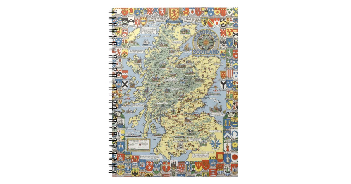 Map of Historical Scotland Notebook | Zazzle