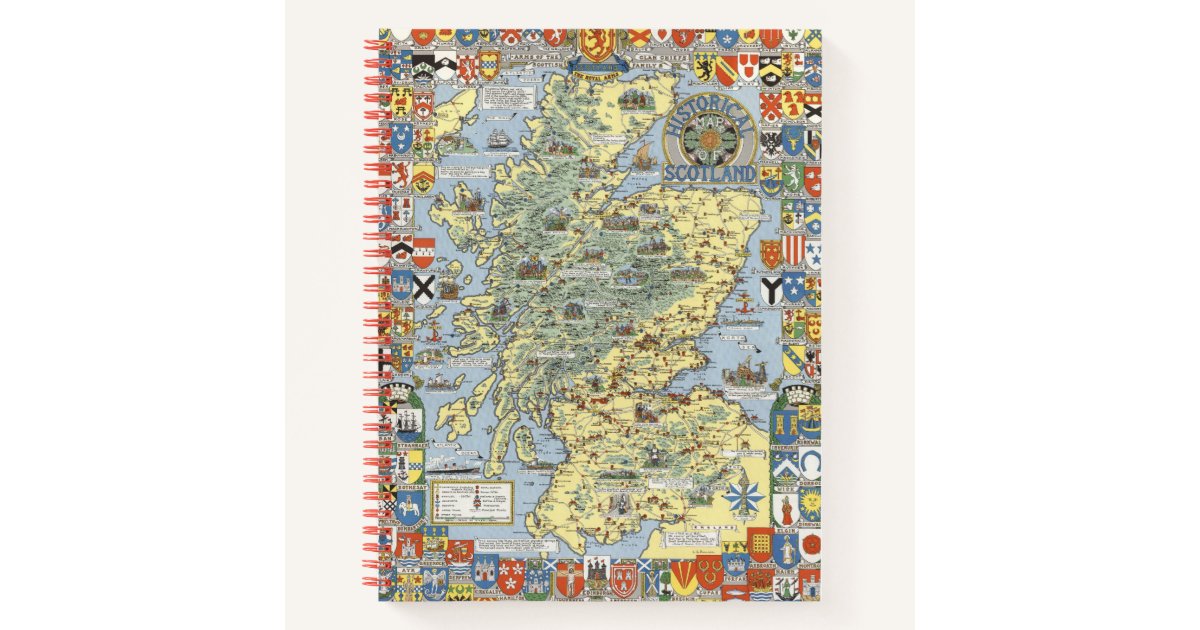 Map of Historical Scotland Notebook | Zazzle