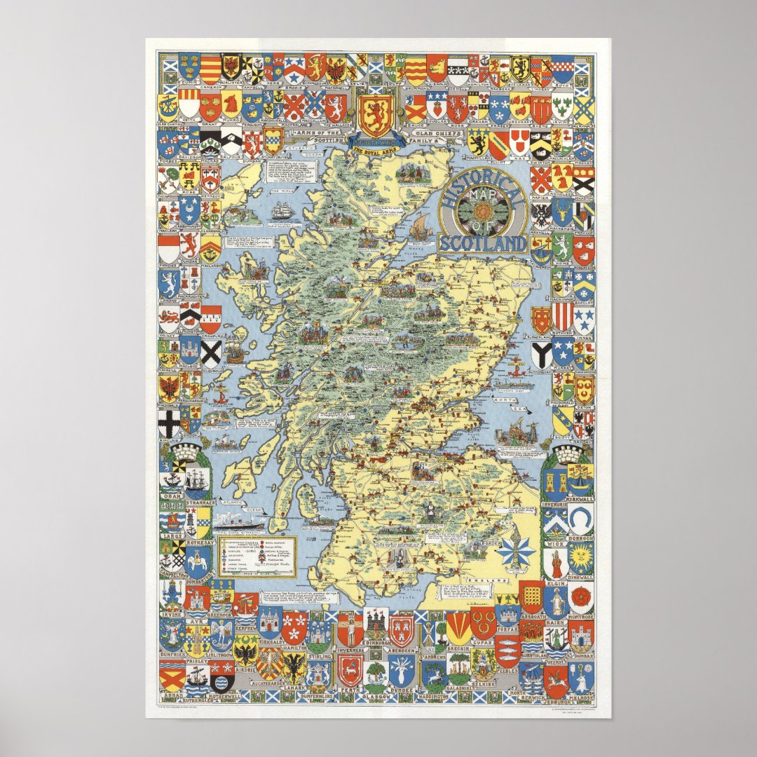 Map of Historical Scotland Poster | Zazzle