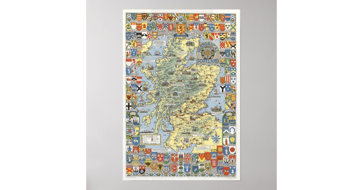 Map of Historical Scotland Poster | Zazzle