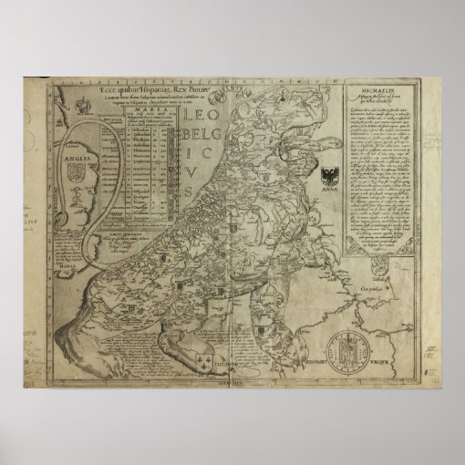 Map of Holland 1583 - Leo Belgicus Poster | Zazzle