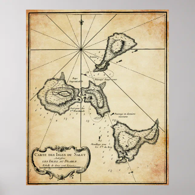 Map of Infamous Devil's Island c. 1764 Poster | Zazzle