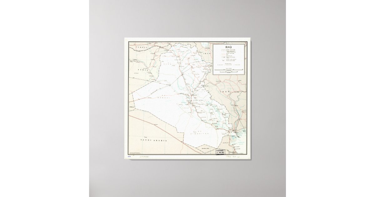 Map of Iraq (1967) Canvas Print | Zazzle
