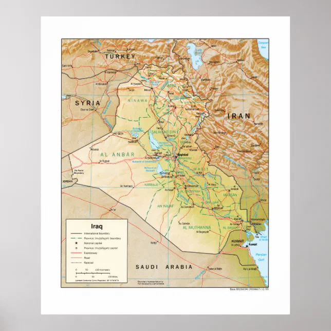 Map of Iraq (1999) Poster | Zazzle