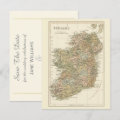 Map of Ireland 1862 Wedding Save The Date (Wide) Announcement Postcard ...