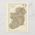 Map of Ireland 1862 Wedding Save The Date (Wide) Announcement Postcard ...