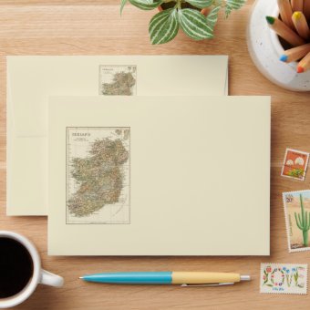 Map of Ireland 1862 Wedding Stationery Envelope | Zazzle