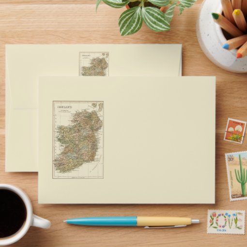 Map of Ireland 1862 Wedding Stationery Envelope | Zazzle