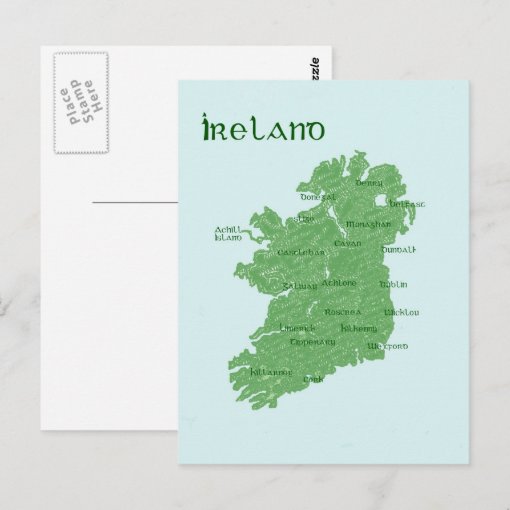 Map of Ireland Postcard | Zazzle