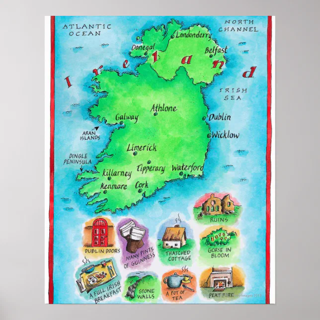 Map of Ireland Poster | Zazzle