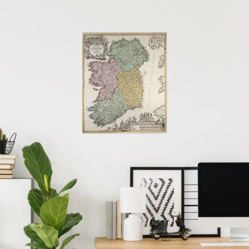 Map of Ireland showing the Provinces of Ulster Poster | Zazzle