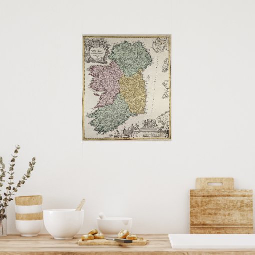 Map of Ireland showing the Provinces of Ulster Poster | Zazzle