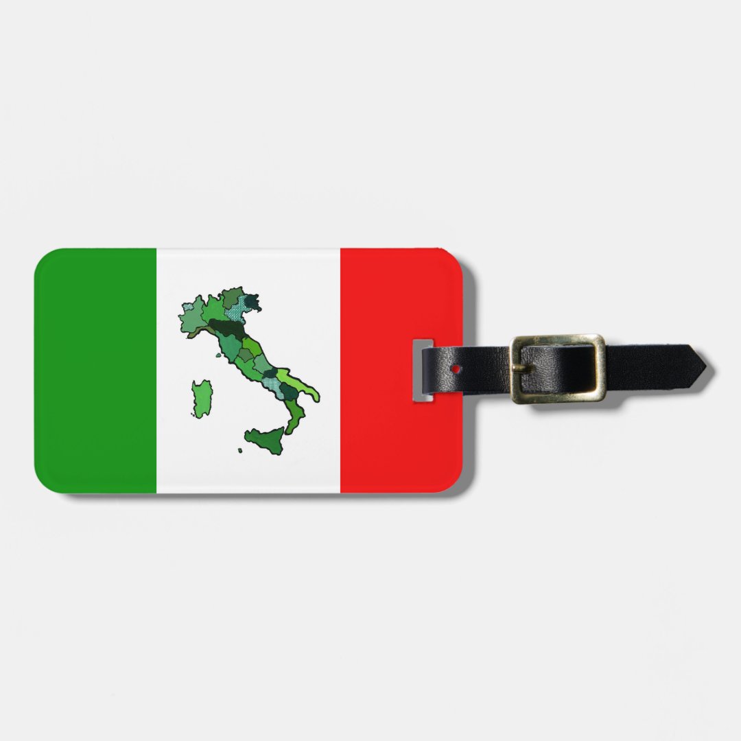 Map of Italy and Italian Flag. Luggage Tag | Zazzle