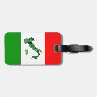 Map of Italy and Italian Flag. Luggage Tag | Zazzle