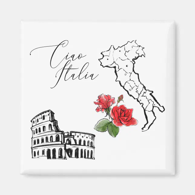 Map of Italy Ciao Italia Italian Language Magnet | Zazzle