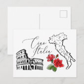 Map of Italy Ciao Italia Italian Language Postcard | Zazzle