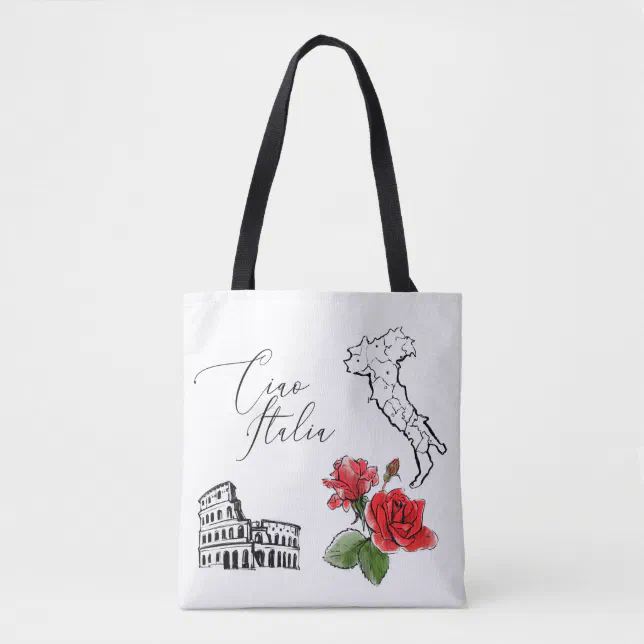 Map of Italy Ciao Italia Italian Language Tote Bag | Zazzle