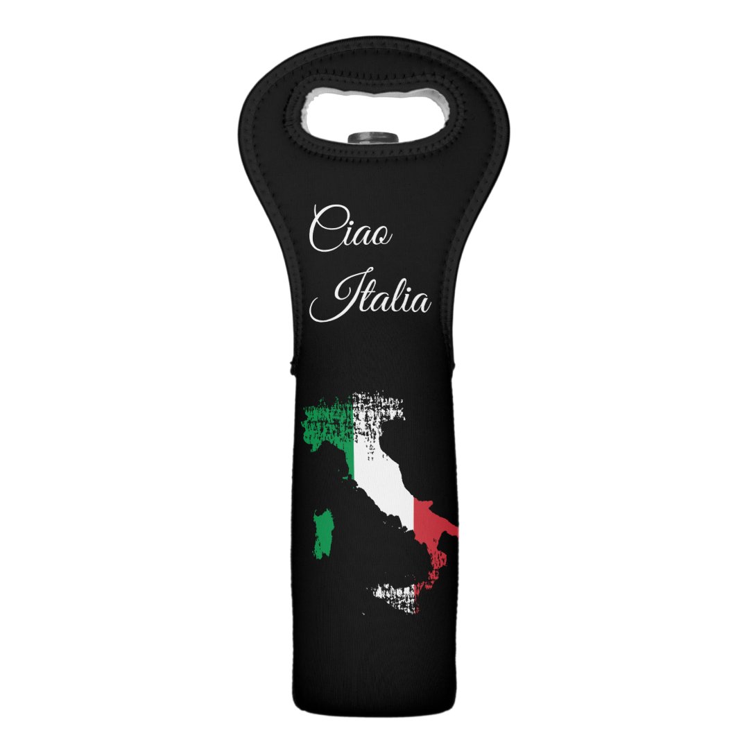 Map of Italy Ciao Italia Italian Language Wine Bag | Zazzle
