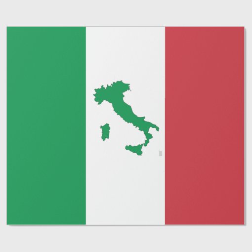 Map of Italy - Italian Flag Wrapping Paper | Zazzle