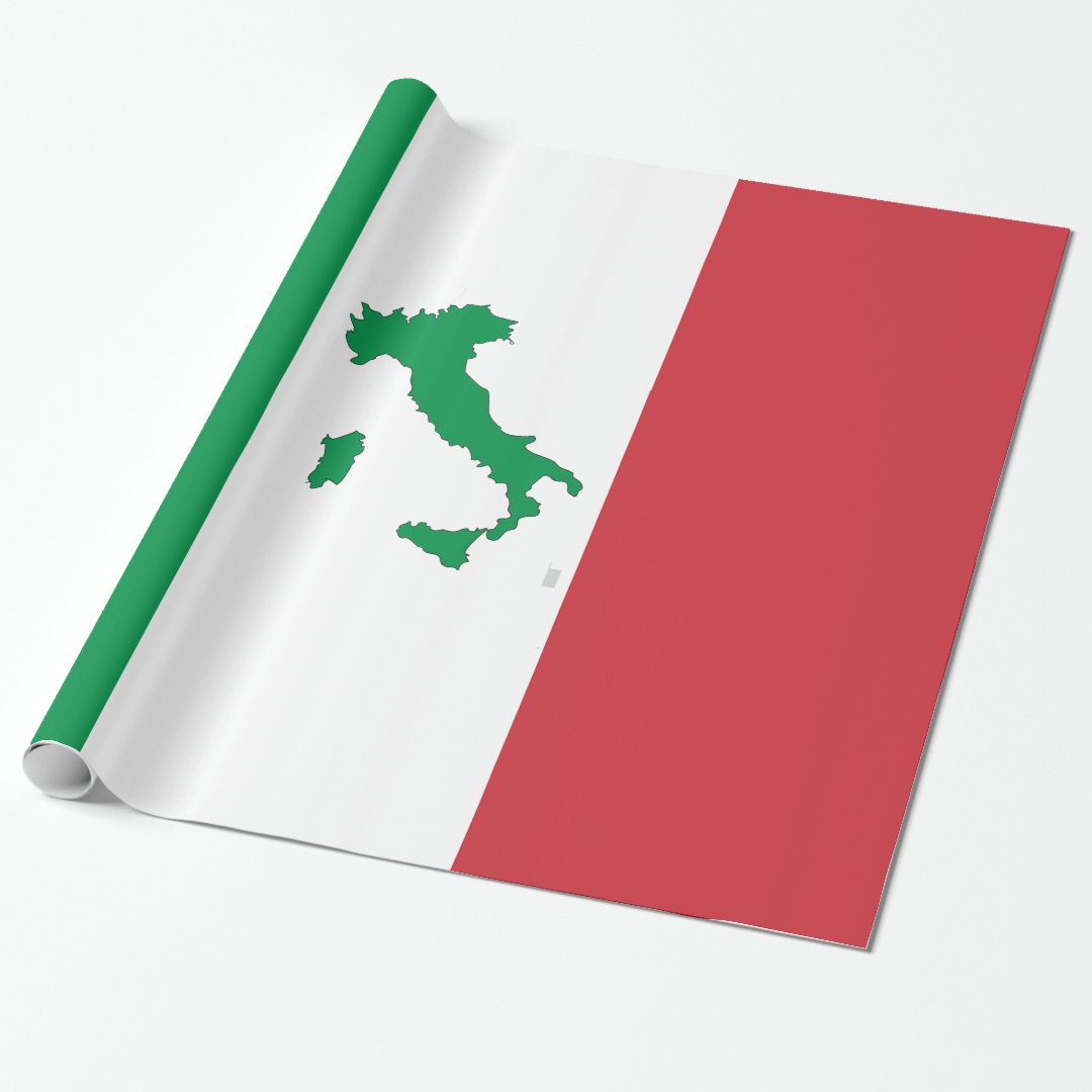Map of Italy - Italian Flag Wrapping Paper | Zazzle