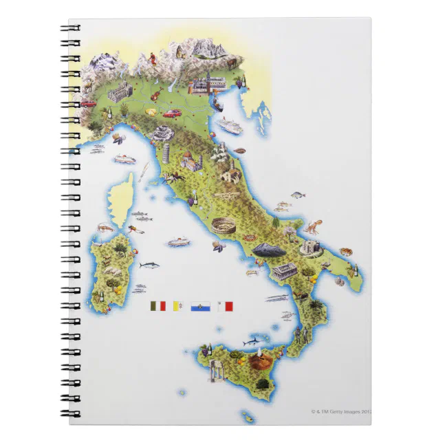 Map of Italy Notebook | Zazzle