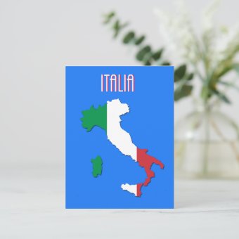 Map of Italy postcard | Zazzle