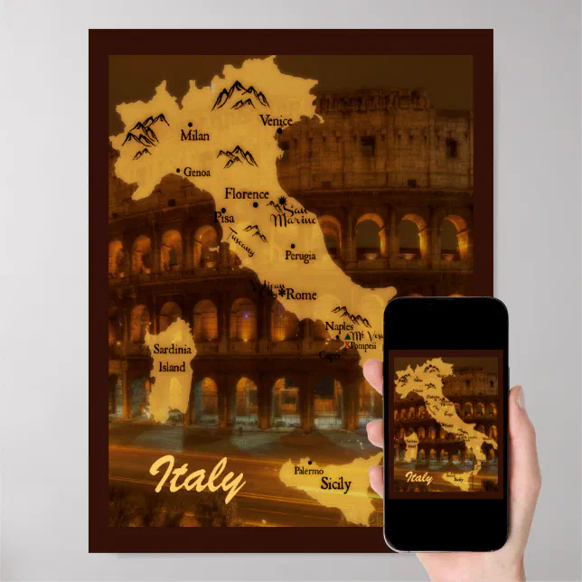 Map of Italy Poster | Zazzle