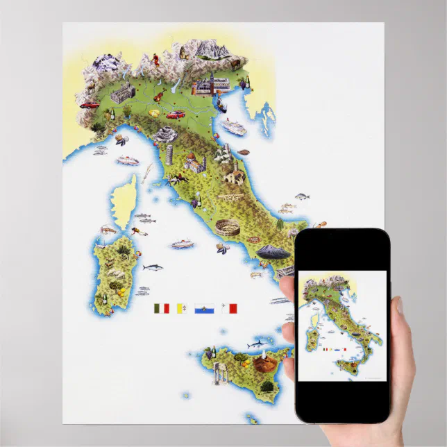 Map of Italy Poster | Zazzle