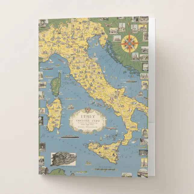 Map of Italy with Vatican City Pocket Folder | Zazzle