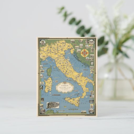Map of Italy with Vatican City Postcard | Zazzle