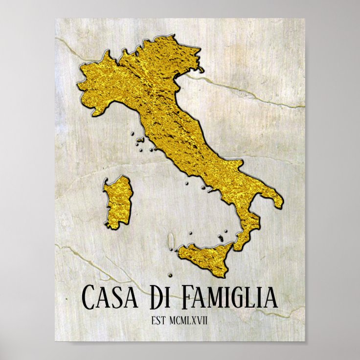 Map of Italy Your Text Poster | Zazzle