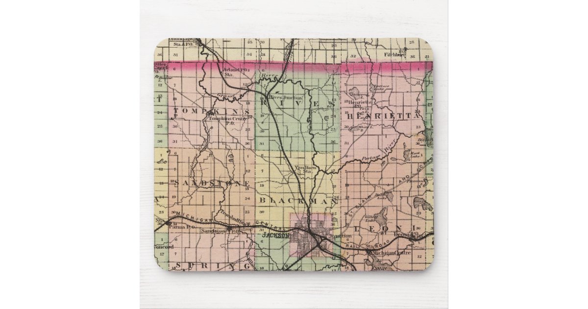 Map of Jackson County, Michigan Mouse Pad | Zazzle