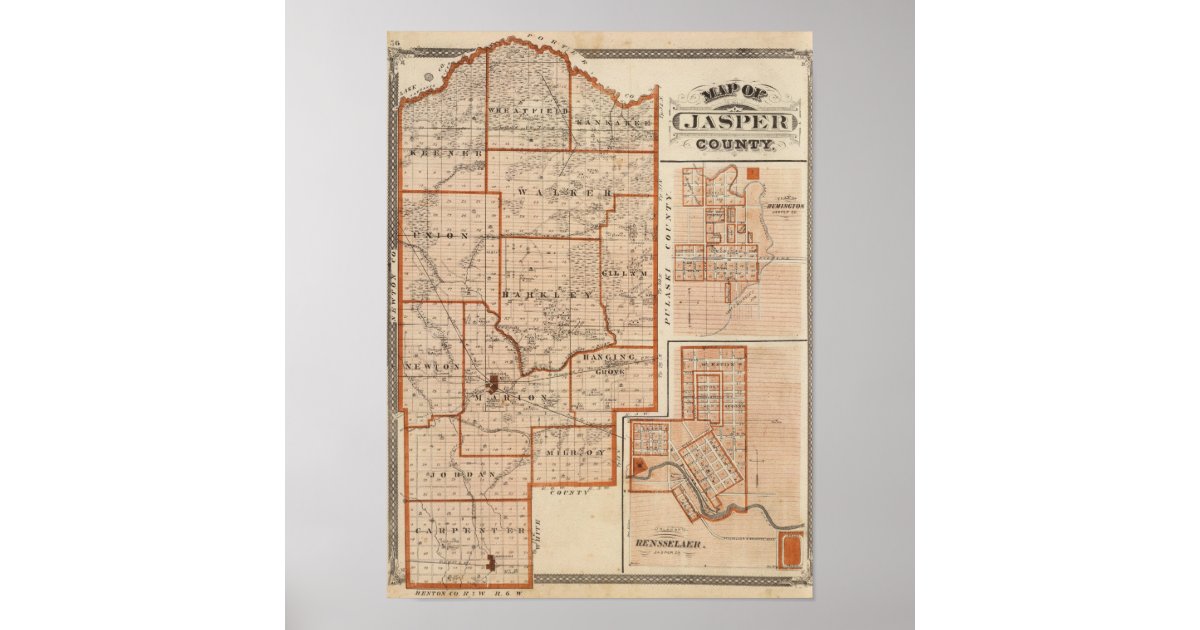 Map of Jasper County Poster | Zazzle