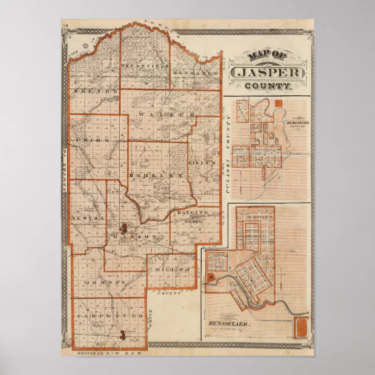 Map of Jasper County Poster | Zazzle