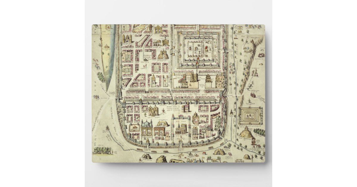 Map of Jerusalem and the surrounding area, from 'C Plaque | Zazzle