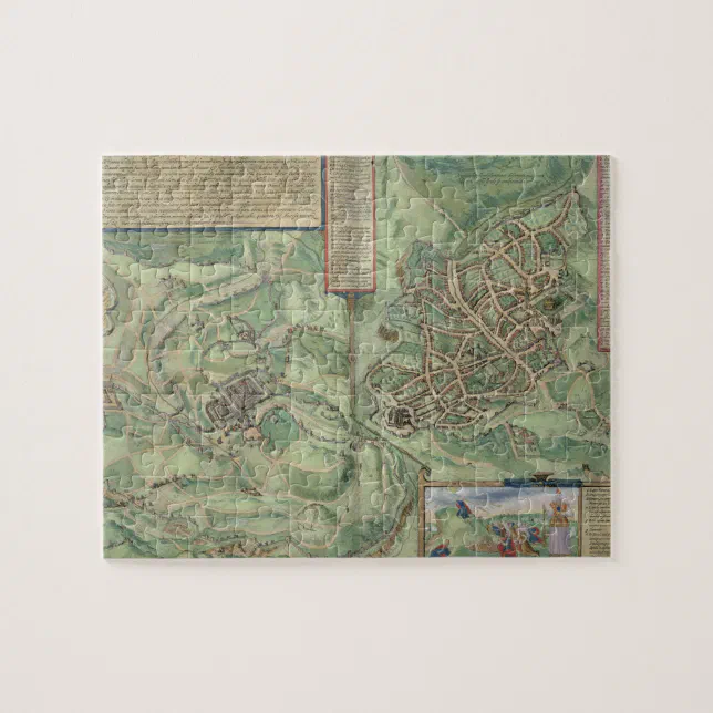 Map of Jerusalem, from 'Civitates Orbis Terrarum' Jigsaw Puzzle | Zazzle