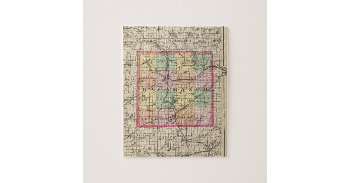 Map of Kalamazoo County, Michigan Jigsaw Puzzle | Zazzle