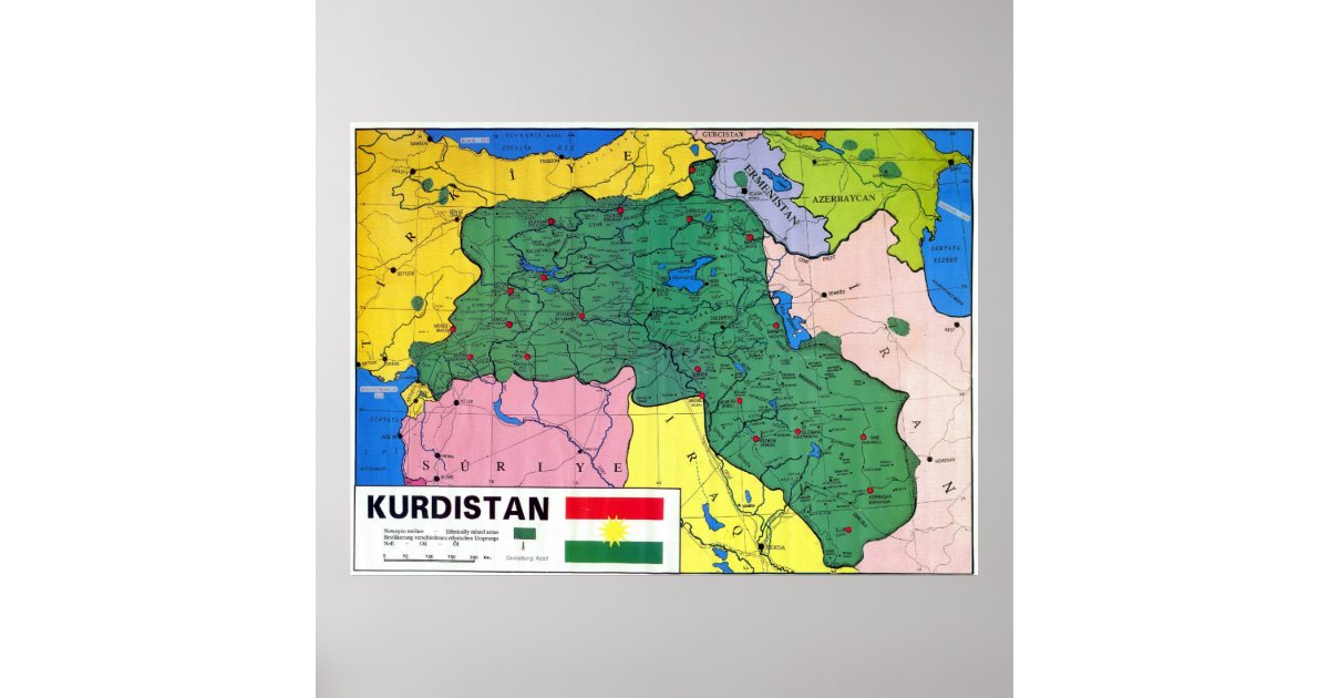 Map of Kurdistan Poster | Zazzle