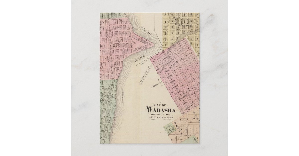 Map of Lake City, and Map of Wabasha, Minnesota Postcard | Zazzle.com