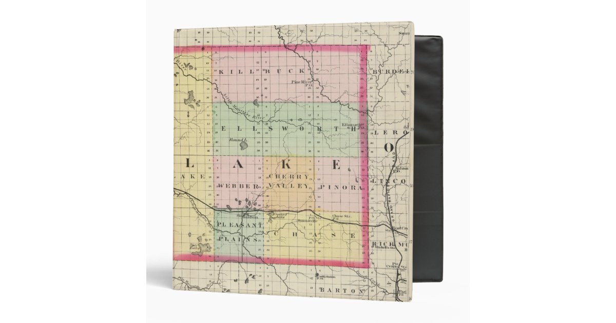 Map of Lake County, Michigan Binder | Zazzle
