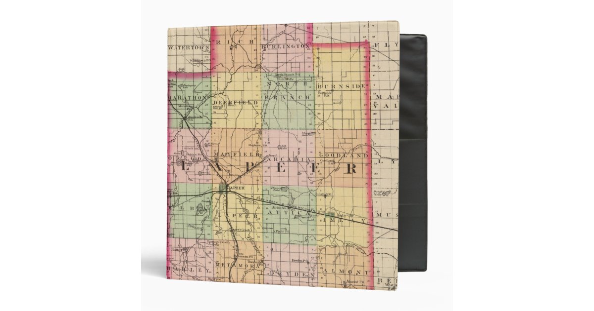 Map of Lapeer County, Michigan Binder | Zazzle