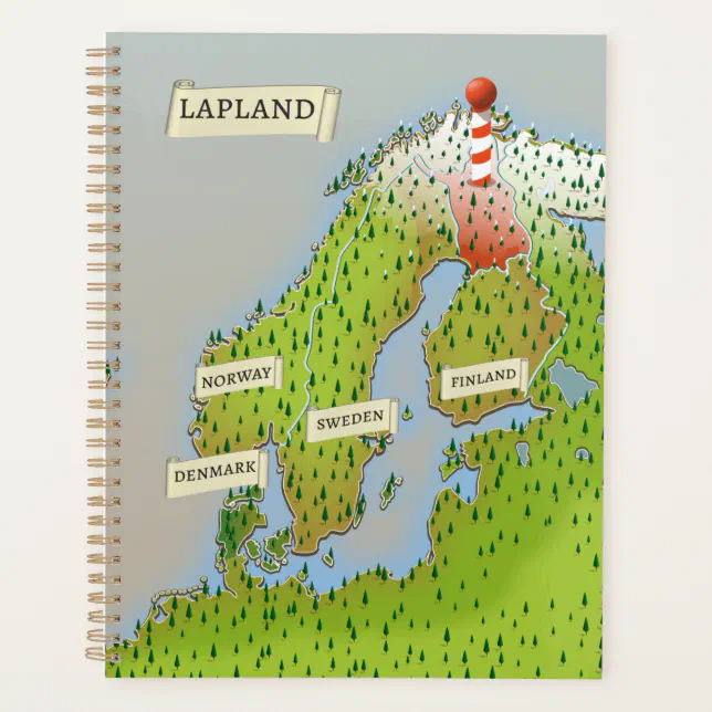 Map Of Lapland Planner | Zazzle