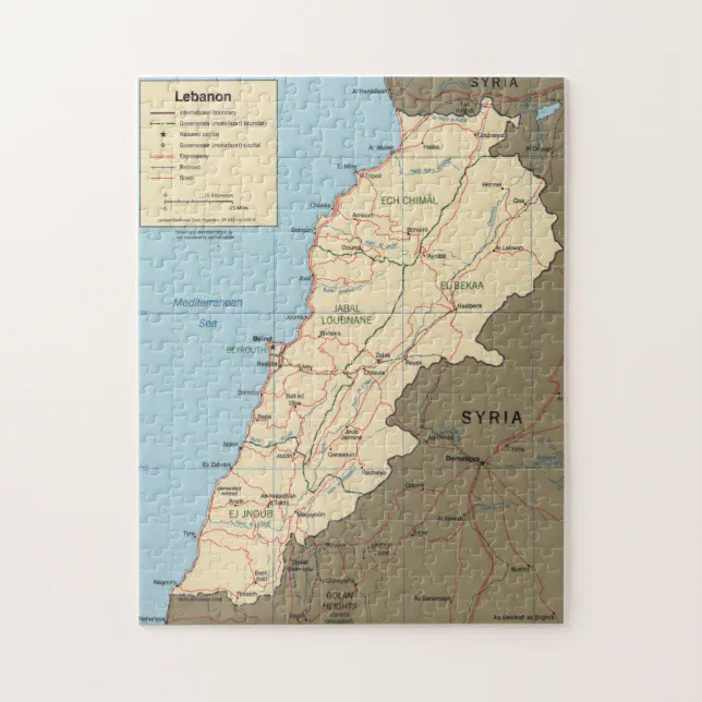 Map of Lebanon (2000) Jigsaw Puzzle | Zazzle