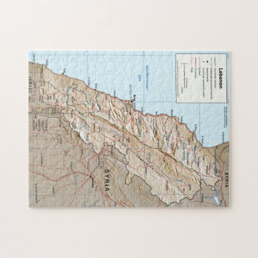 Map of Lebanon (2002) Jigsaw Puzzle | Zazzle