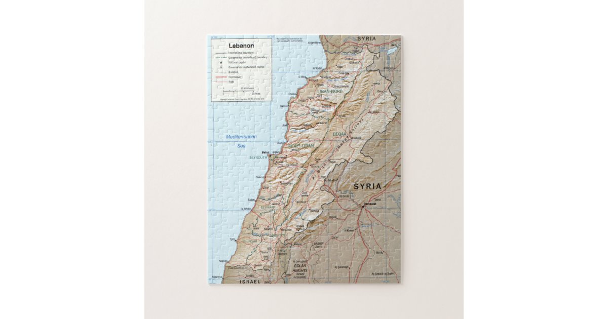 Map of Lebanon (2002) Jigsaw Puzzle | Zazzle