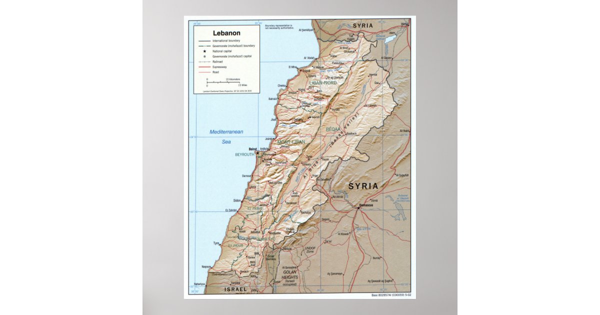 Map of Lebanon (2002) Poster | Zazzle