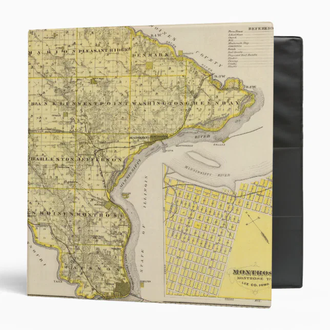 Map of Lee County and Montrose, State of Iowa Binder | Zazzle