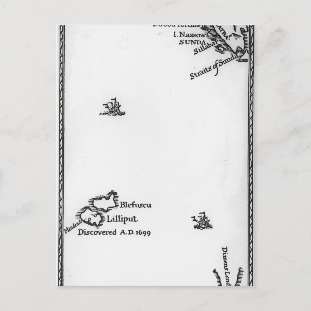 Map of Lilliput and Blefuscu Postcard | Zazzle