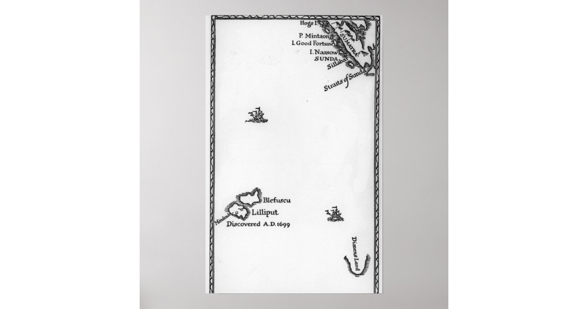 Map of Lilliput and Blefuscu Poster | Zazzle