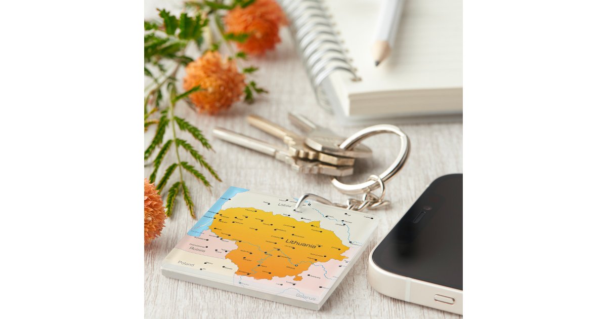 Map Of Lithuania Keychain | Zazzle